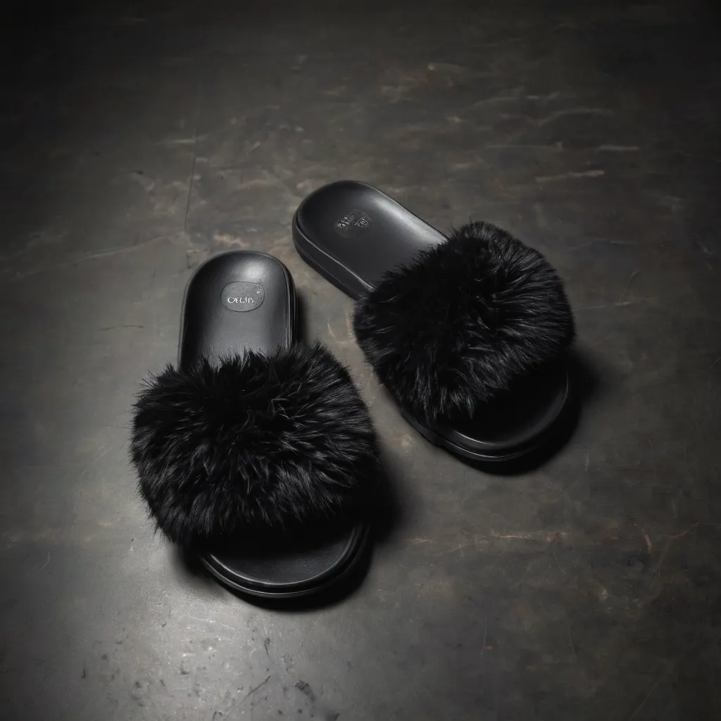 Fluffy Black Slides: Comfort Meets Style