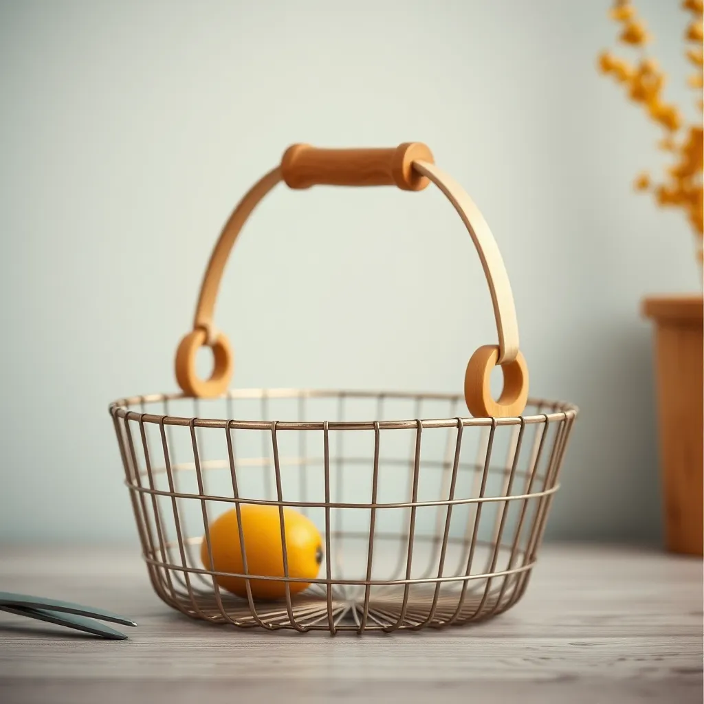 Exploring Wire Baskets with Wooden Handles: Style & Use