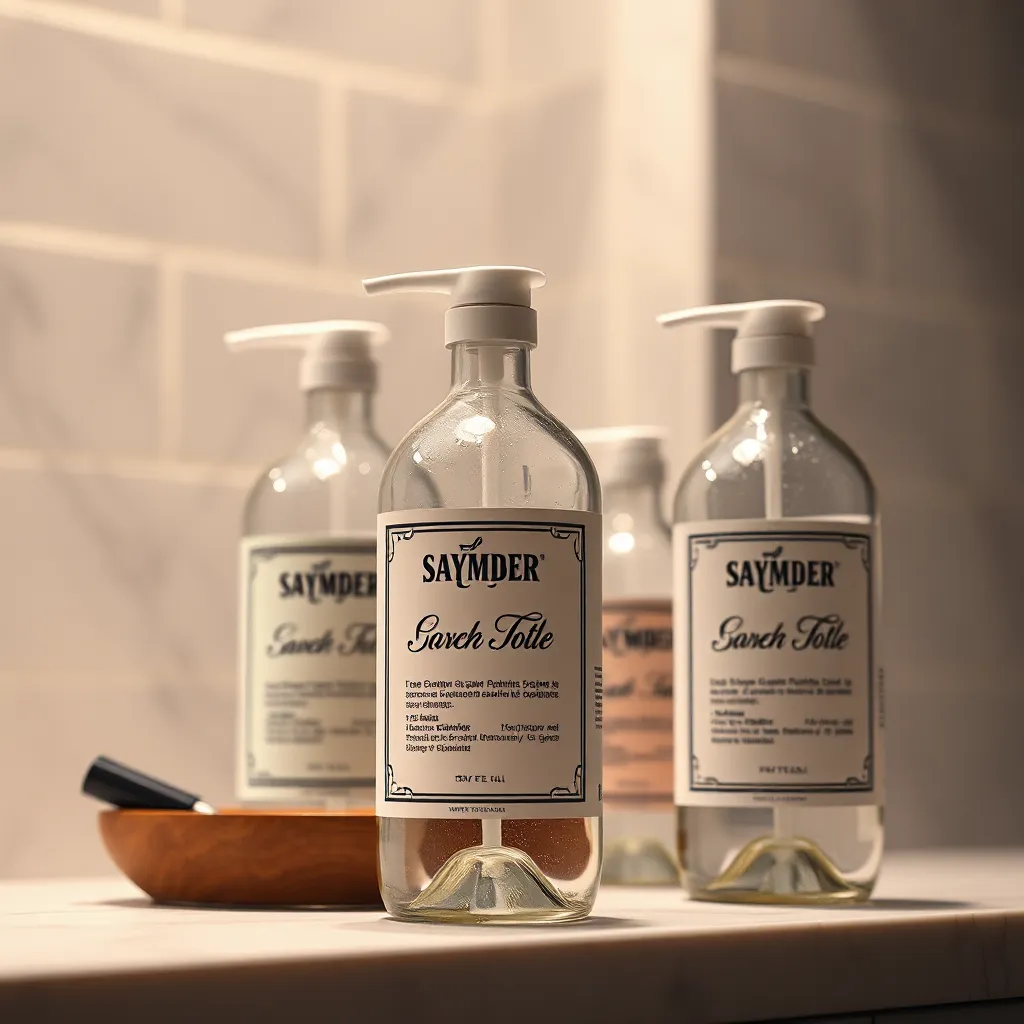 Stylish Shower Bottles with Labels for a Chic Bathroom